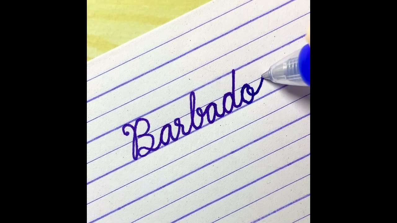 Barbados - How to write English cursive writing | Cursive handwriting ...