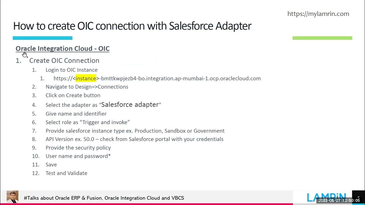 OIC Salesforce Adapter Connection - YouTube