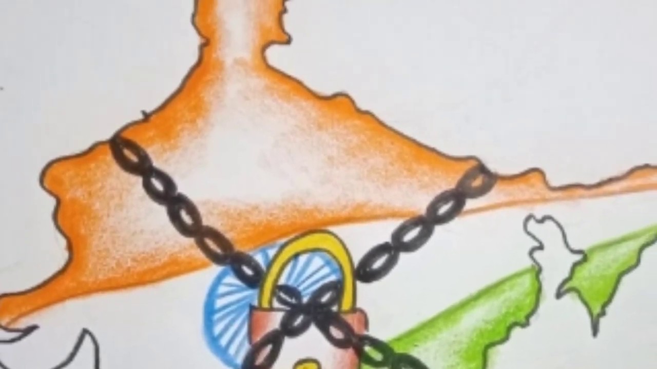 How to draw lock down picture - YouTube
