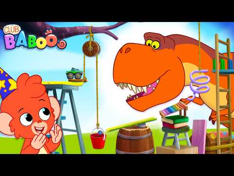 Club Baboo | Building a Domino track chain reaction to prank the T-Rex!