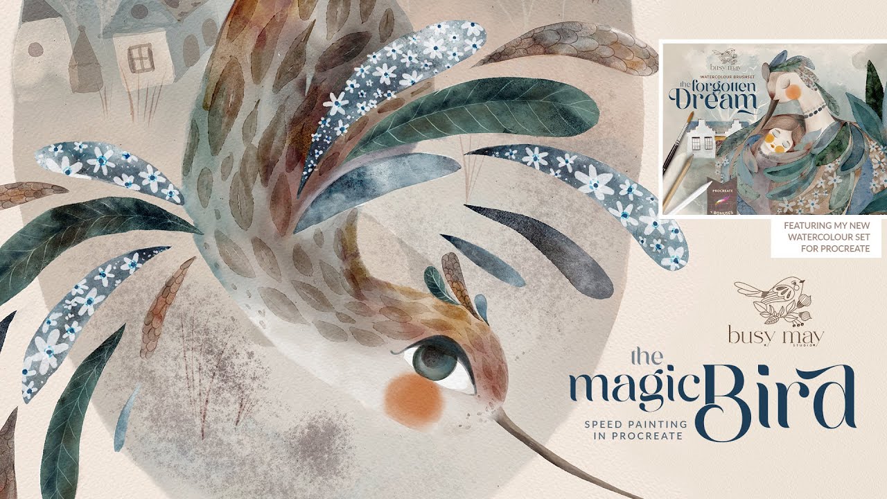 Magic Bird Digital Watercolour Speedpaint | Procreate Art Process ...