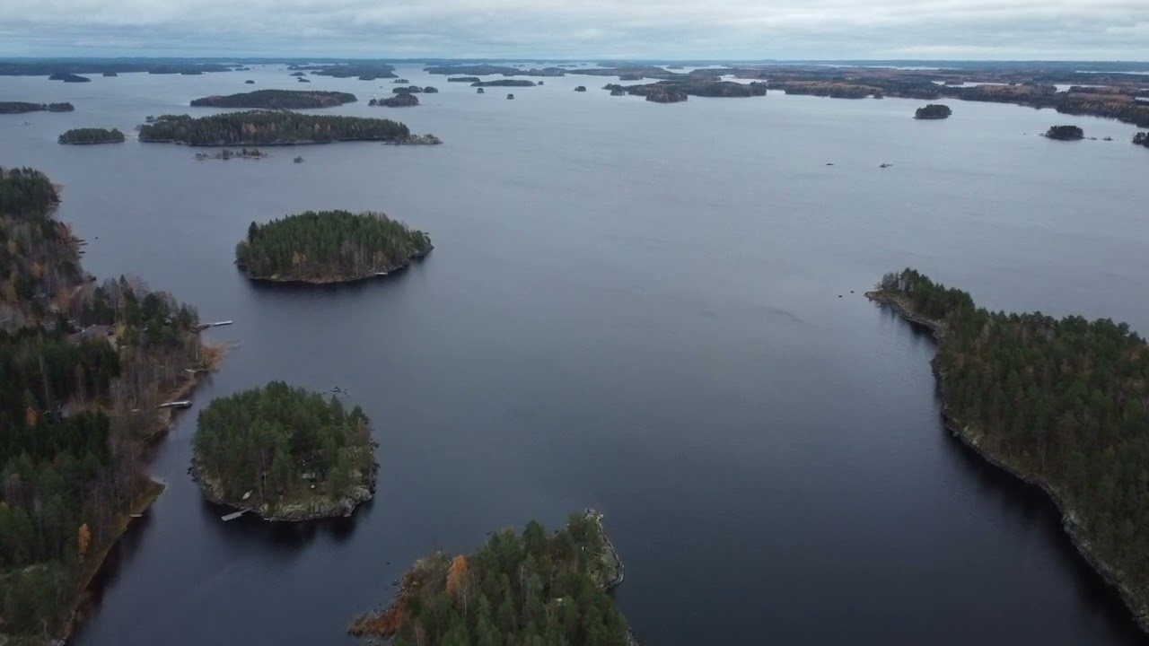 Järvisydän holiday resort area drone sightseeing in Rantasalmi, Finland ...