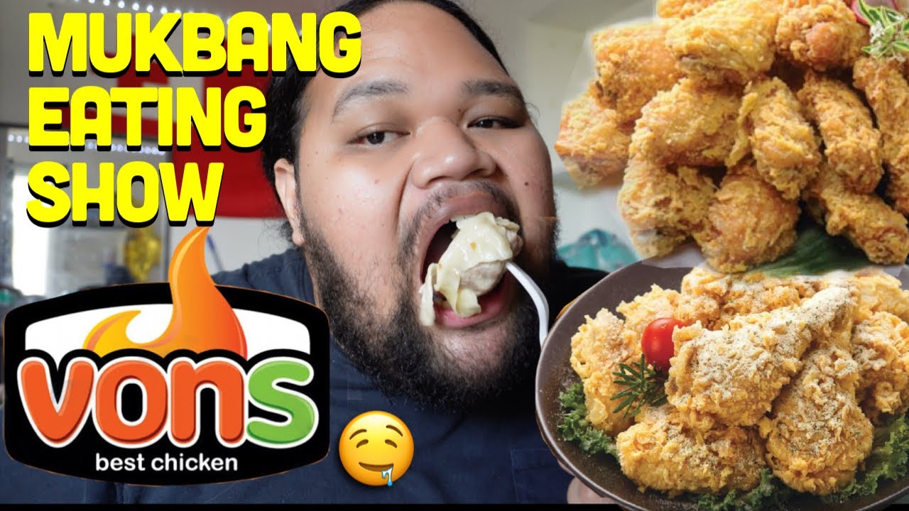 Vons Chicken Mukbang (Crispy Fried Original + Giant Pork Cash) Eating ...