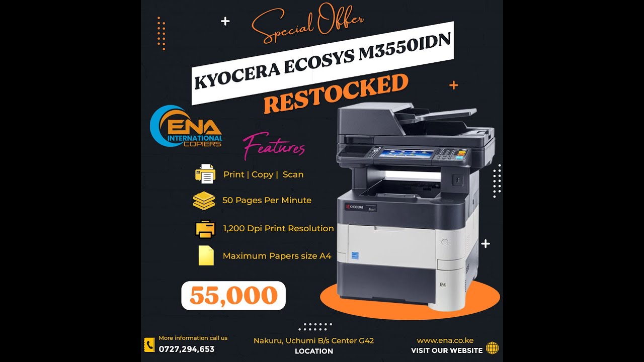 Kyocera Ecosys M3550idn - YouTube