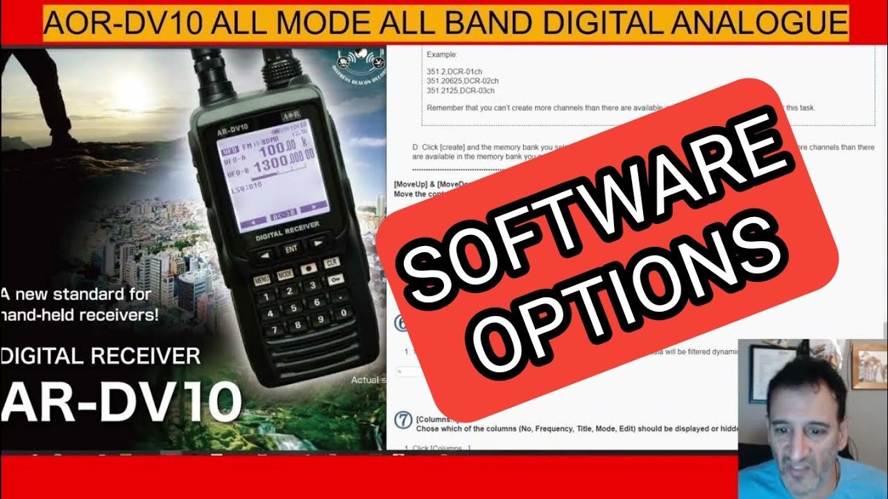 AOR - ARDV10 SCANNER SOFTWARE OPTIONS & LINKS - YouTube