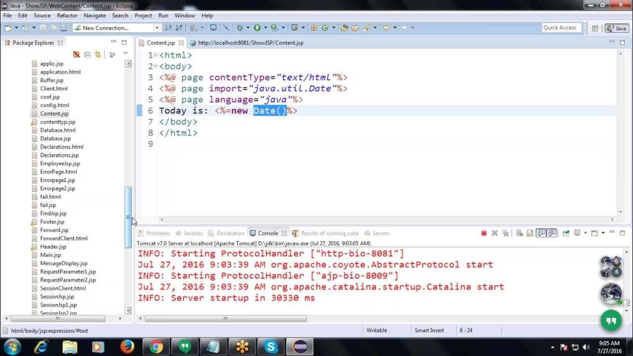 Java Tutorial 14: Content Type = "text/html",errorpage = error.jsp ...