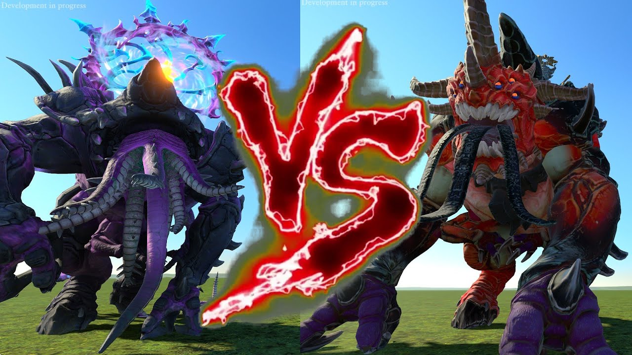 Mutalix Vortex Beast VS Slaughterbrute. Total War Warhammer 3 - YouTube