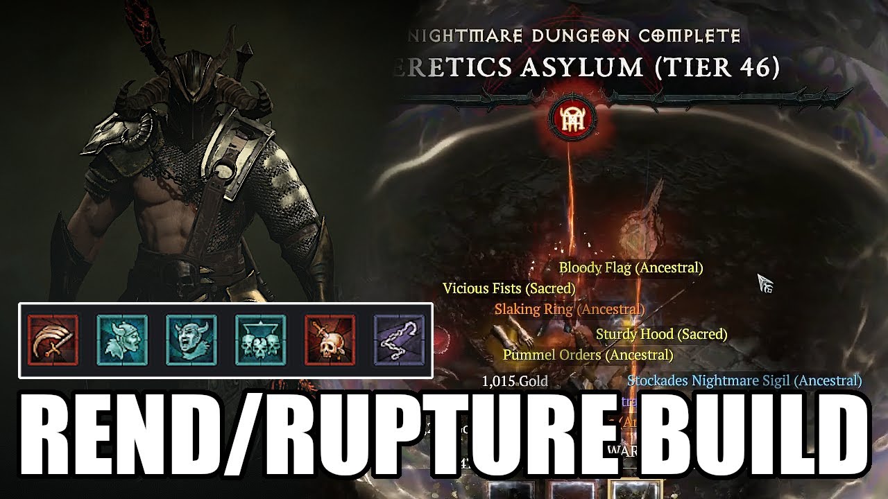 Najlepszy Build do Barbarzyńcy w Diablo 4 - Barbarian Rend/Rupture ...