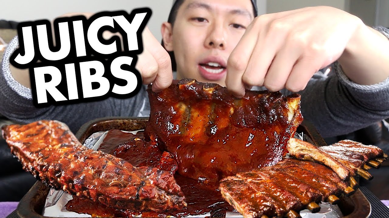 BBQ RIBS Mukbang + STORYTIME (with proof) | *MESSY EATING* | Baby Back ...