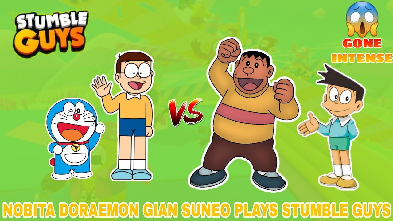 NOBITA DORAEMON GIAN SUNEO PLAYS STUMBLE GUYS | NOBITA VS GIAN | NOBITA ...