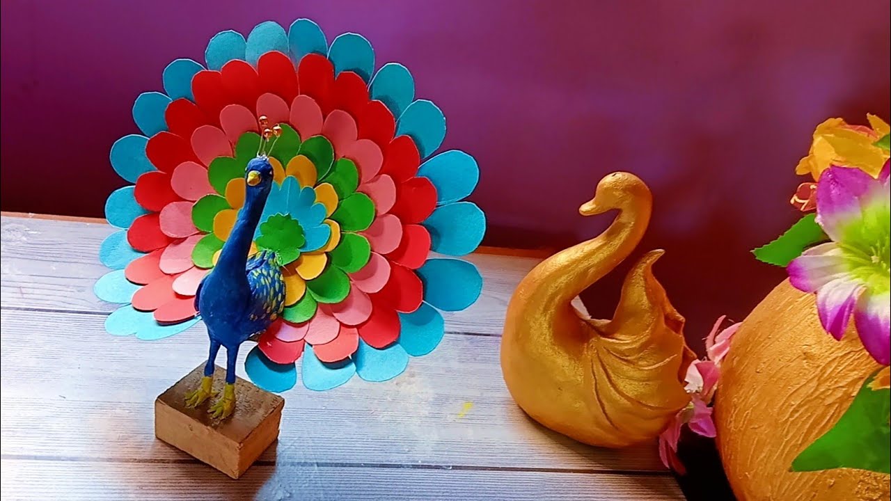 how to make peacock DIY peacock making - YouTube