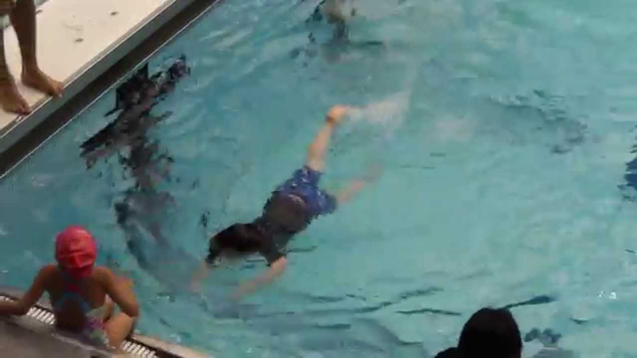 Asher swimming in the deep end of the pool, Asphalt Green (May 18th ...