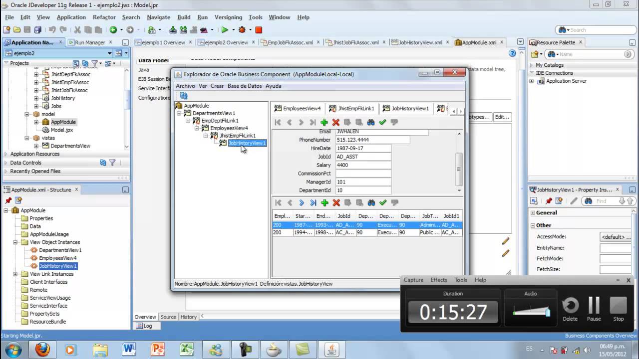 Programación en Jdeveloper con base de datos HR Ejercicio 1 - YouTube