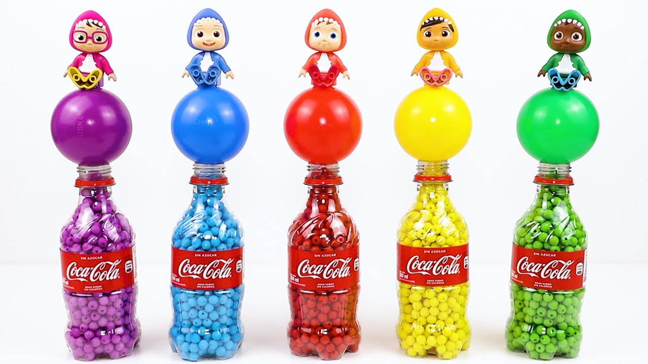 Satisfying Video l How To Make Rainbow Coca Cola Bottles with Beads ...