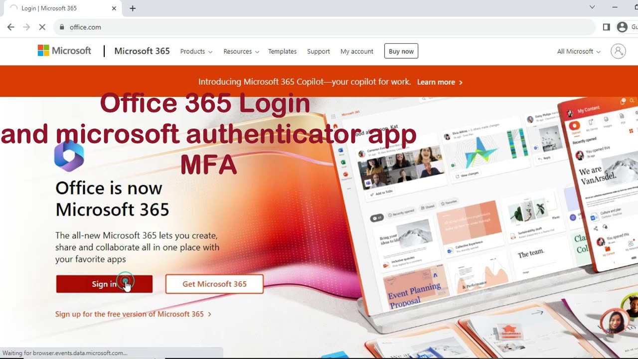 office 365 login and Microsoft app Authenticator - YouTube