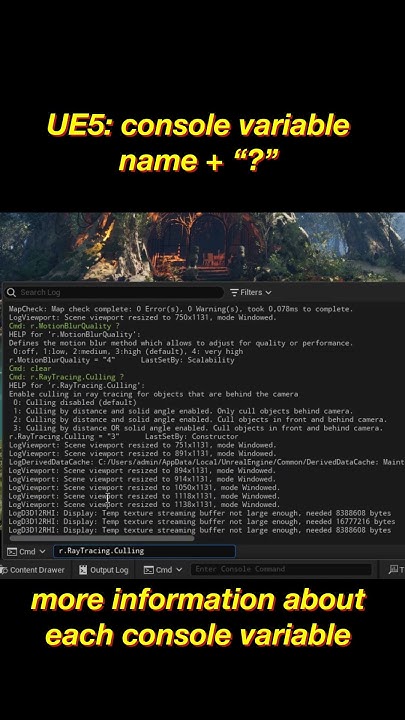 UE5 - more information about each console variable - YouTube