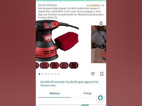 40 % off DCK Random Orbital Sander, 3.0 AMP Corded Palm Sander, 6 Speeds Max 12,000 OPM, 5-Inch ...
