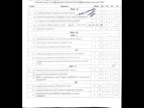 Chemistry Question Paper|VTU | 1st Sem Engineering - YouTube
