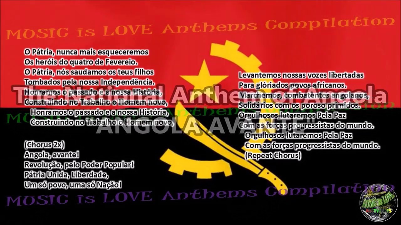 Angola National Anthem with music, vocal and lyrics Portuguese w ...