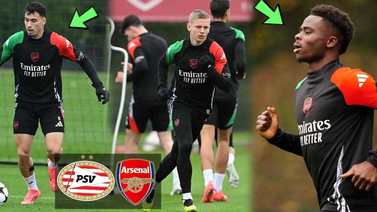 INSIDE TRAINING | Martinelli & Saka Back on Grass, Arsenal's UCL Hopes ...