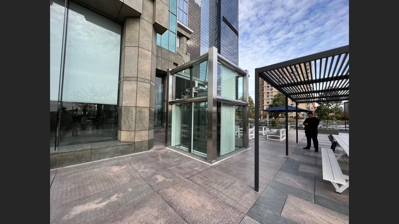 Awesome Glass Entrance Elevator at California Plaza in Downtown Los ...
