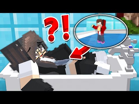 MAIZEN : TINY JJ HIDE INSIDE GIRL BATHROOM in VILLAGE - Minecraft Animation JJ & Mikey