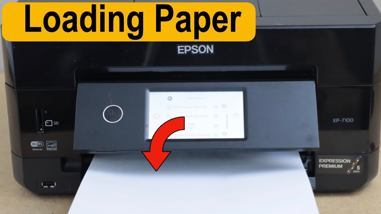 How To Load Paper Tray Epson XP-7100 All-in-one Printer ? - YouTube