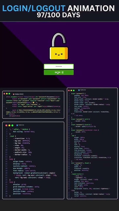 Login in | Log out Animation using css #coding #loginform #animation #webdesign - YouTube
