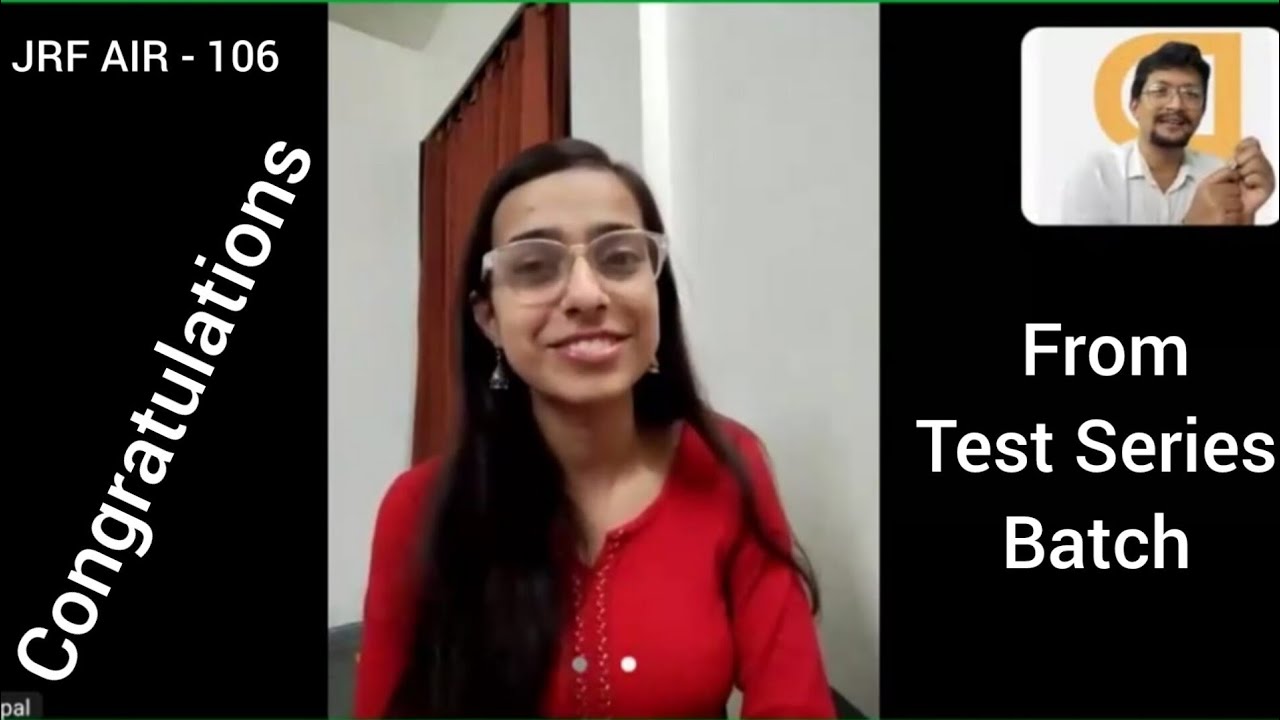 Congratulations Neha | Student from Our Test Series Batch | JRF AIR 106 ...