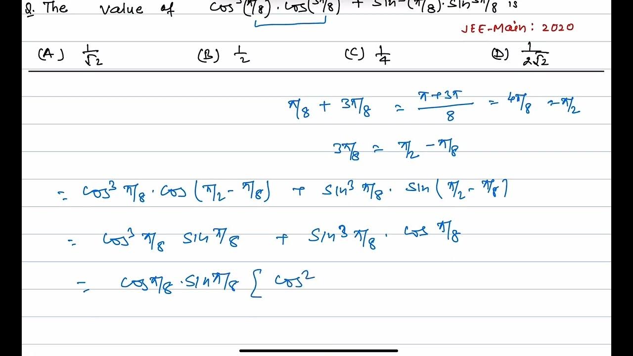 the-value-of-cos-3-pi-8-cos-3pi-8-sin-3-pi-8-sin-3pi-8-is-youtube