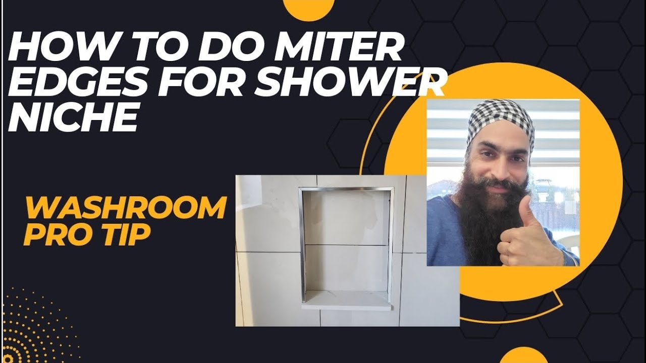How to do miter edges for shower niche - YouTube
