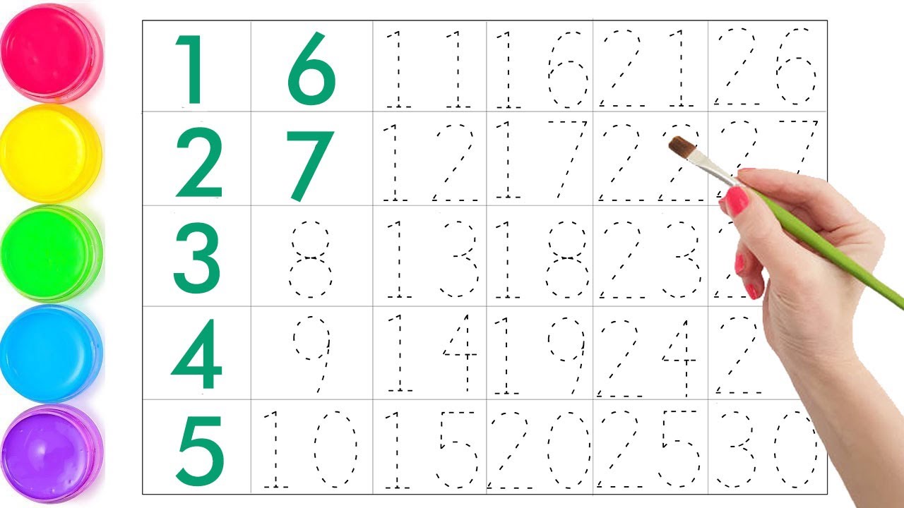 123 || Fun and Educational Dotted Tracing 1 to 30 for Kids | Number ...