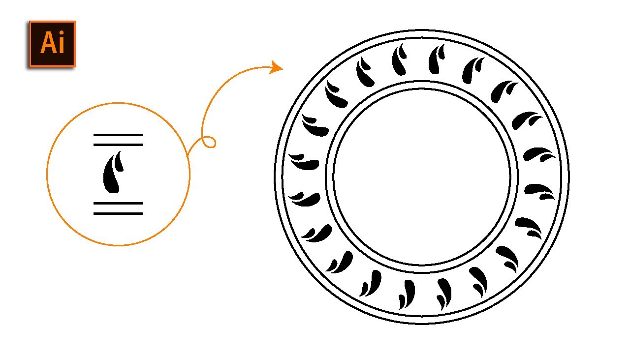 How to repeat an object / shape / pattern along a path | illustrator ...