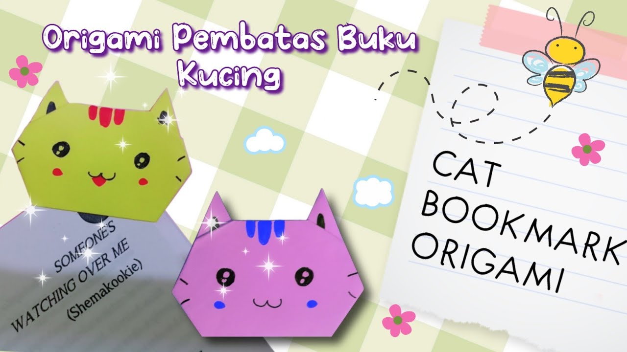 Cat Bookmark Origami | Origami Pembatas Buku Kucing | DIY - YouTube