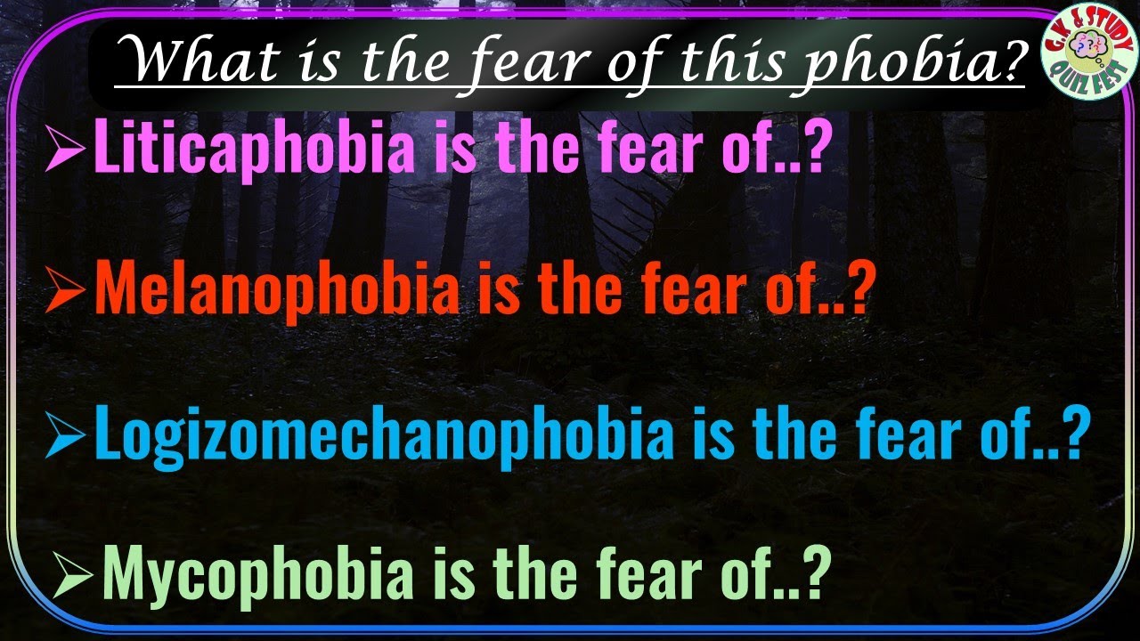 Phobias quiz || Guess the fear || GK quiz || Phobia questions ...
