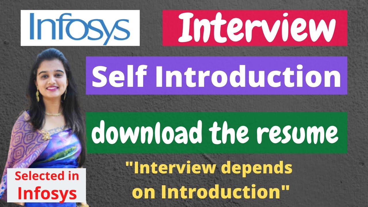 Infosys Interview Self introduction tips | Download the sample resume ...
