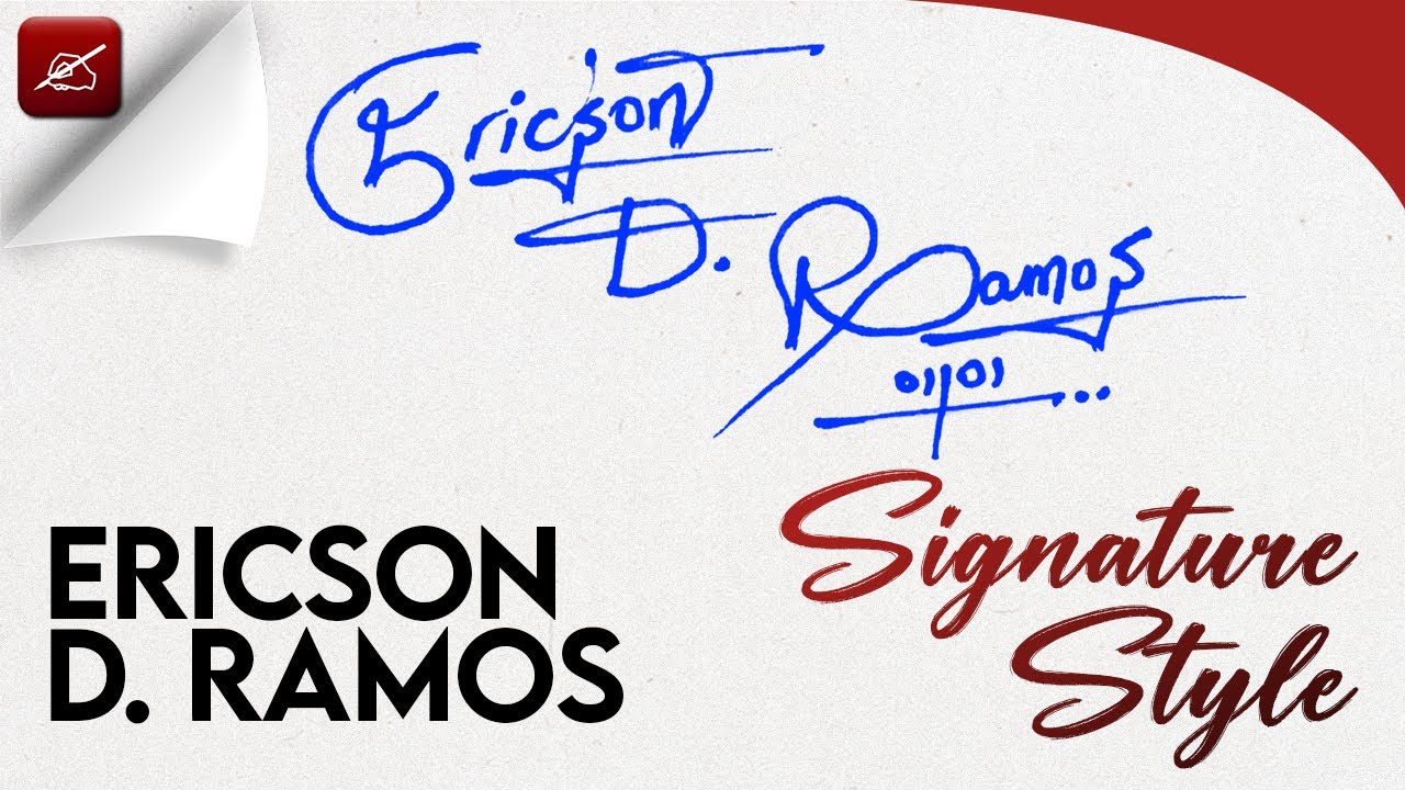 ️ Ericson D. Ramos Name Signature Design - E Signature Style - How to ...