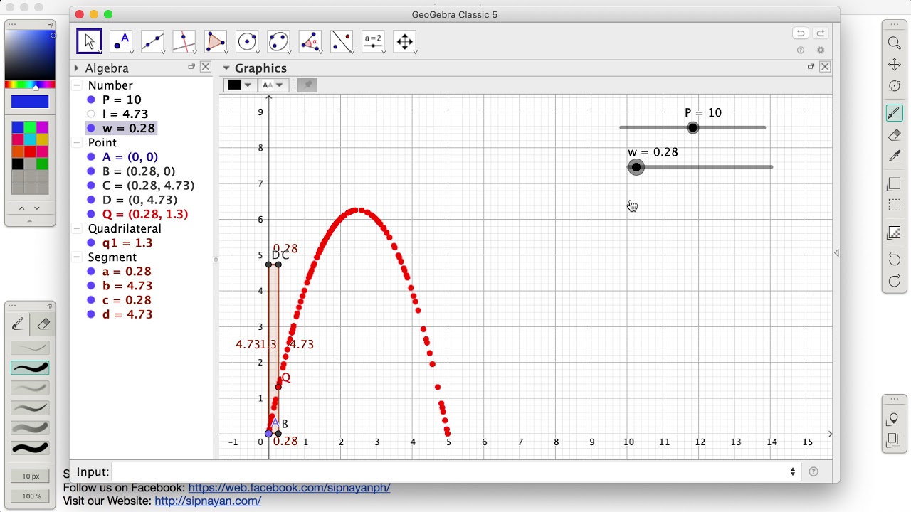 Investigating Rectangles with Fixed Perimeter using GeoGebra (with Derivatives) - YouTube