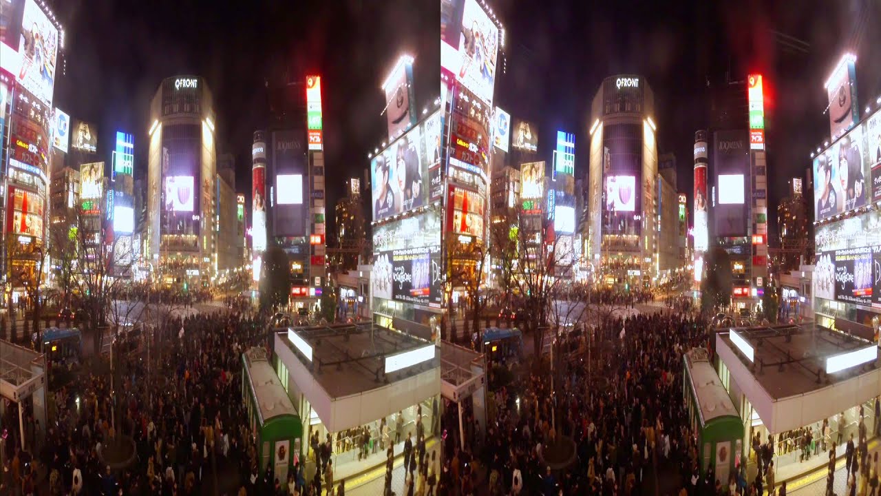 Japan in 3D - Shibuya crossing in 3D - YouTube