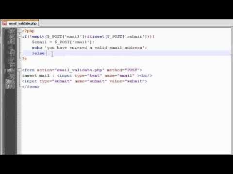 email format validation (php tutorial in bangla) - YouTube
