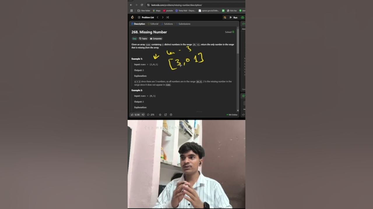 Day 3 | 75 Days DSA Challenge | Leetcode 268 | #codingchallenge #DSA75Days - YouTube