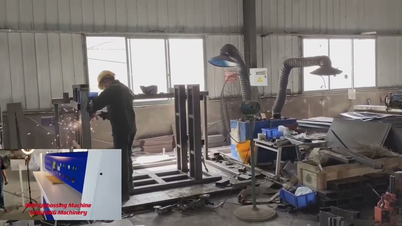 Wood Embossing Machine Factory production site - YouTube