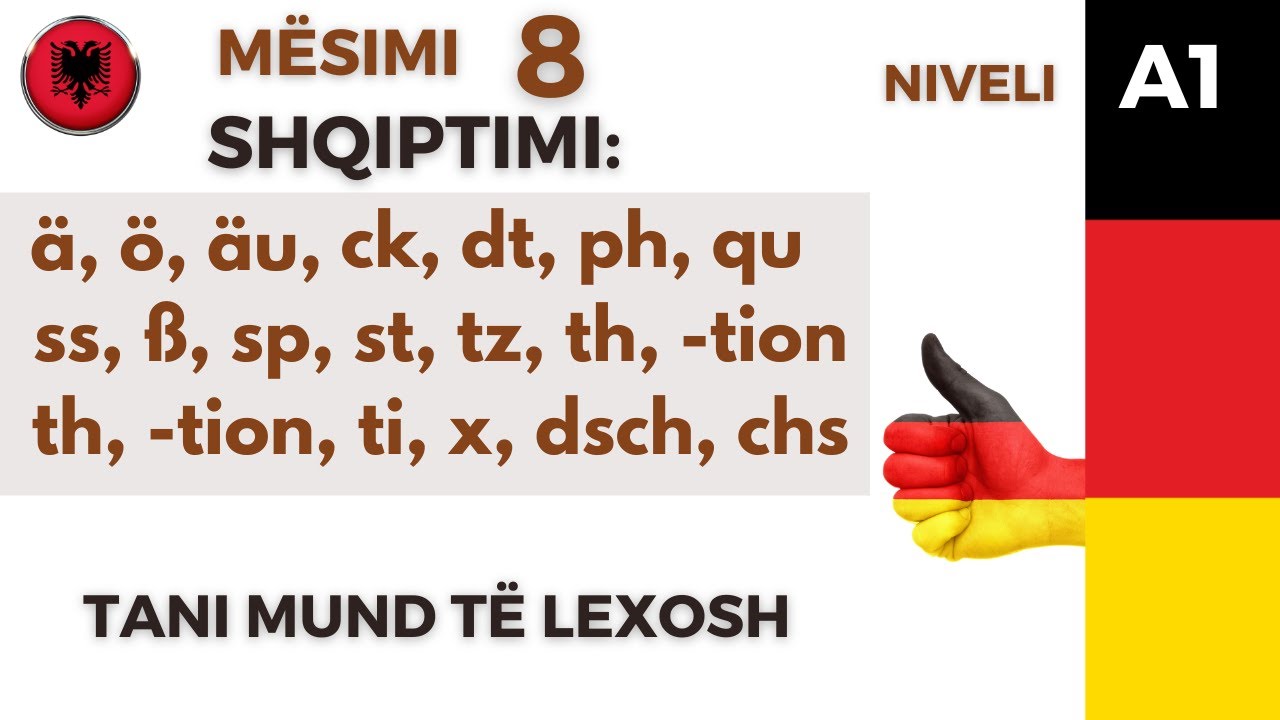 Mësimi 8. Shqiptimi i pjesës së mbetur të germave, me shembuj. Tani ...