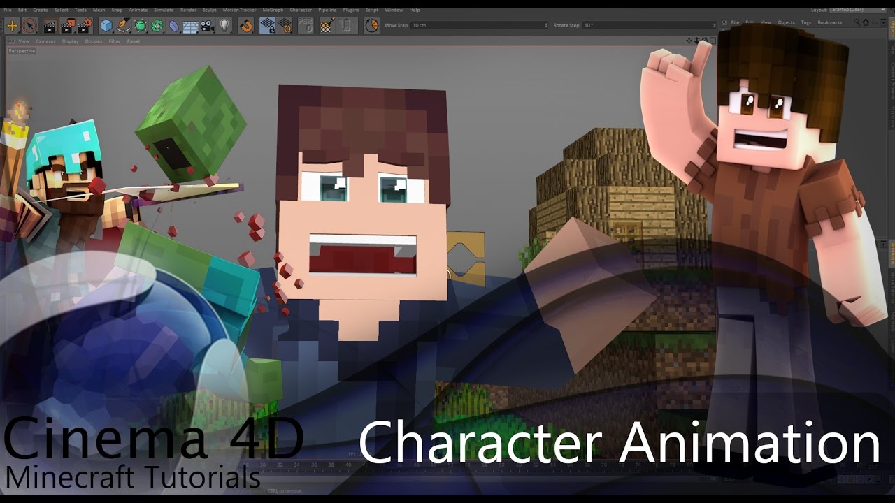 C4D Minecraft Tutorials - Character Animation (Part 11) - YouTube
