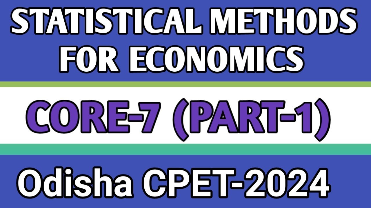 IMPORTANT QUESTIONS ON STATISTICAL METHODS FOR ECONOMICS PART-1 - YouTube