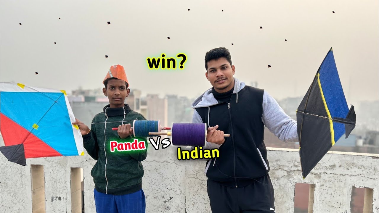 Panda (vs) Indian cotton Manjha | Kite Cutting | Kite Flying | Kite ...