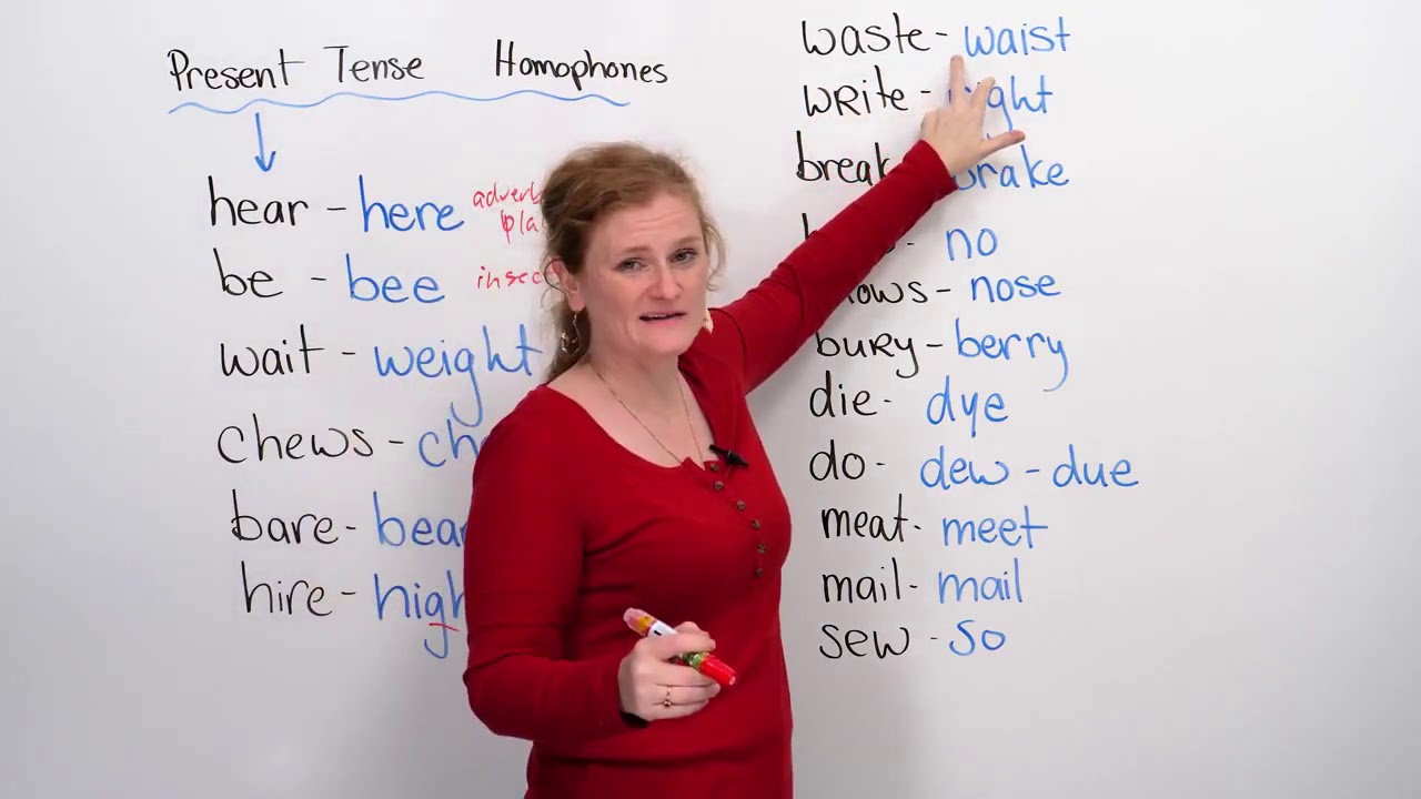 Learn 17 homophone pairs in English be bee, know no, hear here - YouTube