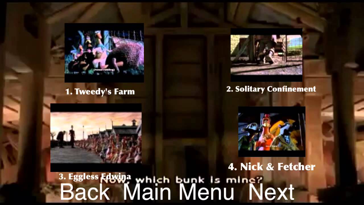 Chicken Run Scene Selection Menu 1-4 - YouTube