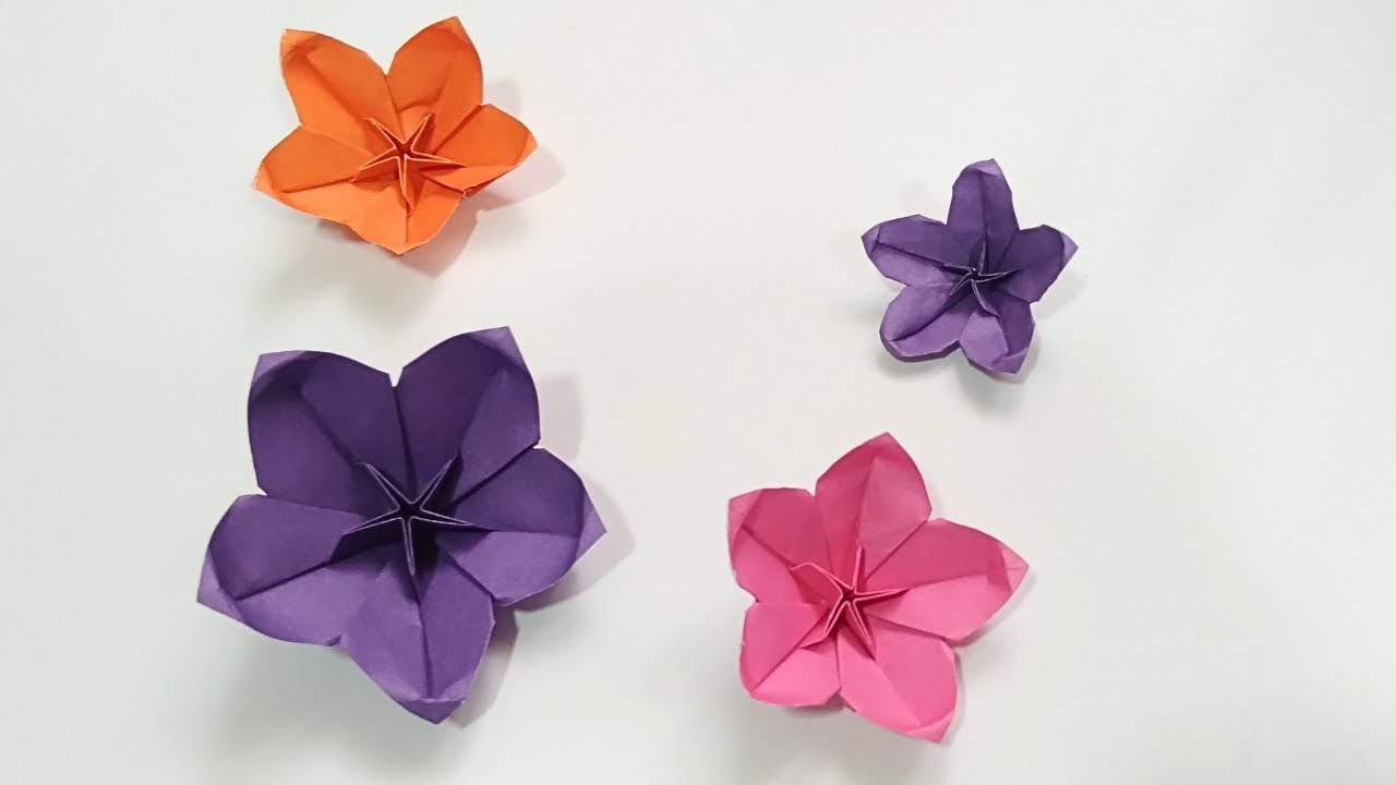 How to make easy paper flowers?Origami flower tutorial - YouTube