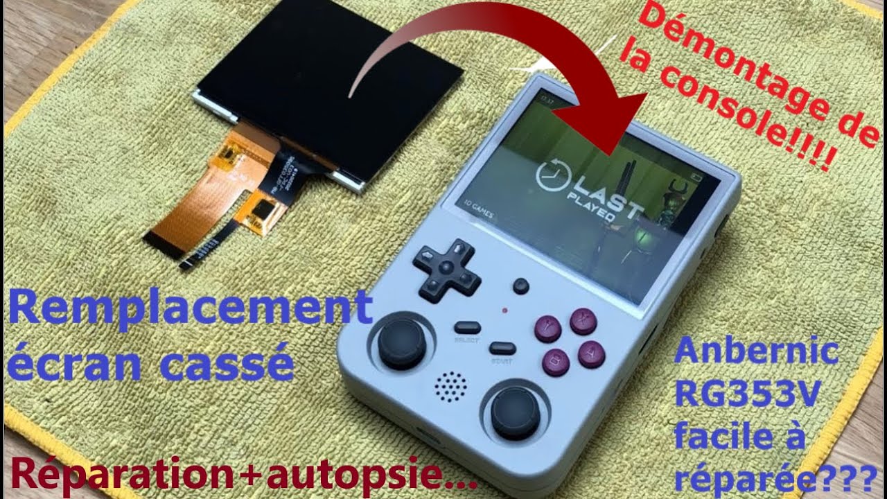 Anbernic RG353V réparation remplacement écran cassé - YouTube
